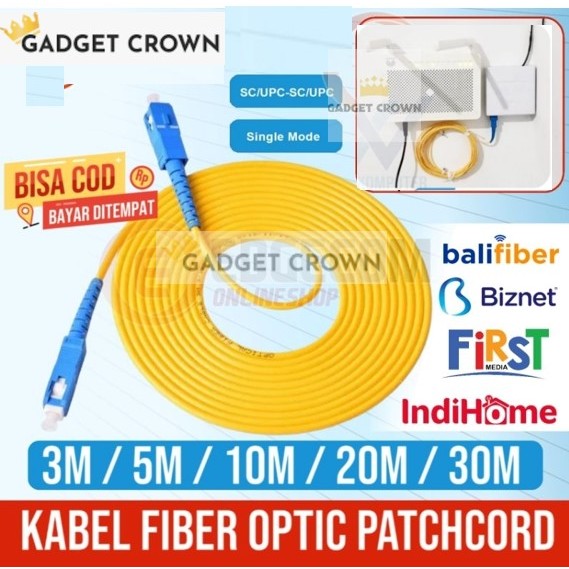 Jual Kabel Fiber Optic internal SC 3 / 5 / 10 / 20 / 30 METER kabel ...