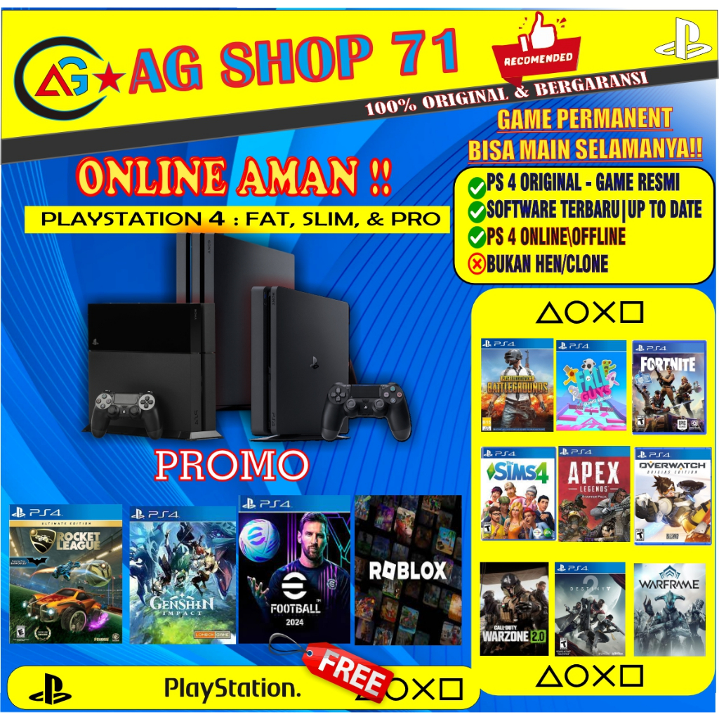 Jual PS4 - PRO/FAT/ SLIM/ GAME PERMANENT ORIGINAL SONY.FW-12.50. ONLINE ...