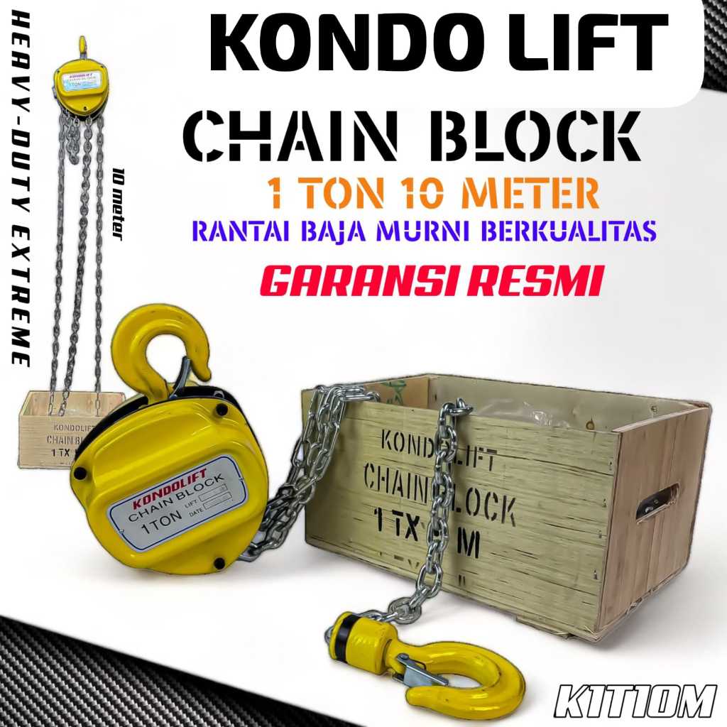 Jual KONDO LIFT CHAIN BLOCK 1 TON 10 METER KATROL KEREKAN DEREK TAKEL ...