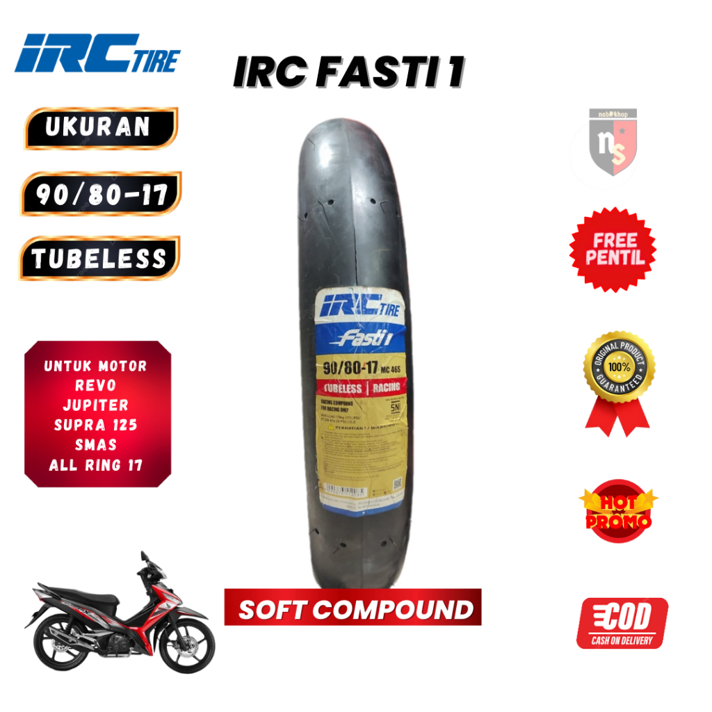 Jual Ban Motor Matic RACING COMPOUND // IRC FASTI PRO 90/80 Ring 14 ...