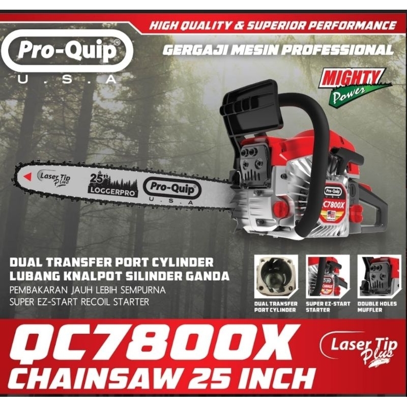 Jual Mesin Chainsaw || Potong Kayu Proquip QC-7800x Bar 25 Inchi ...
