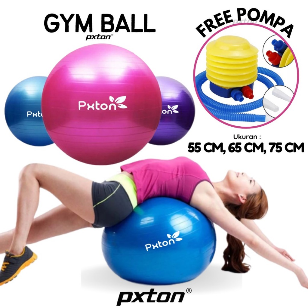 Jual Gym Ball Free Pompa Bola Yoga Diameter 55cm 65cm 75cm Gym Ball