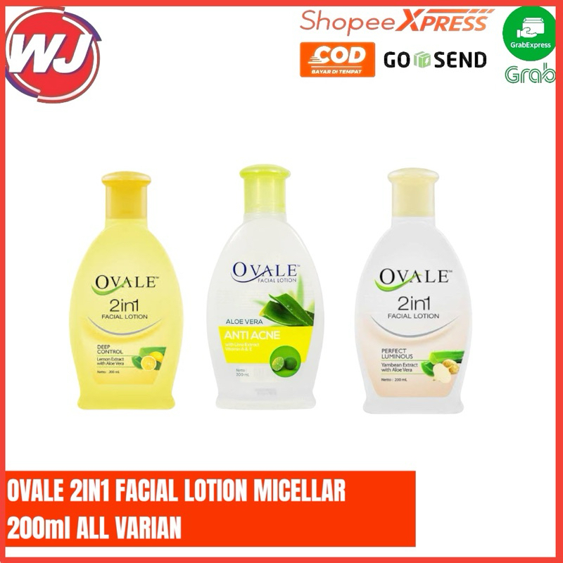 Jual OVALE 2IN1 FACIAL LOTION CLEANSER ALL VARIAN 200ml | Shopee Indonesia