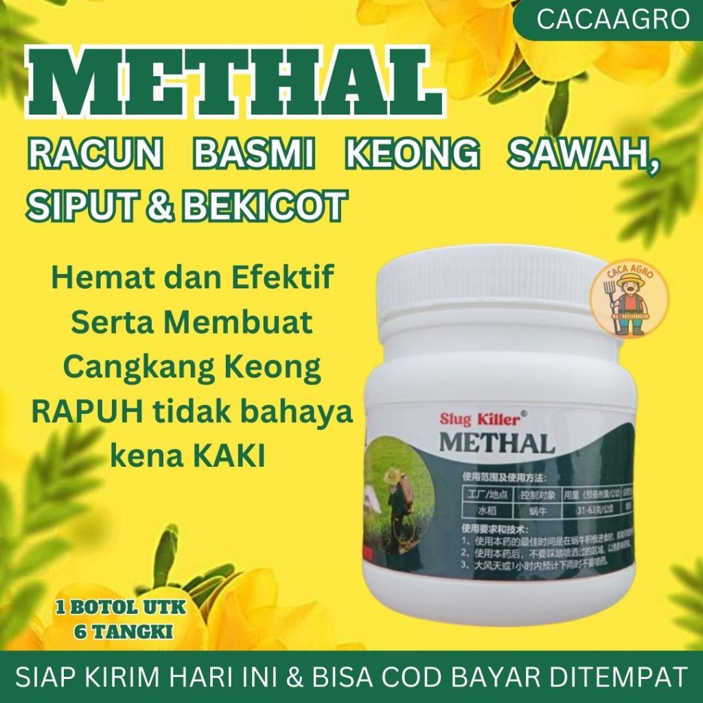 Jual METHAL Racun Siput / Obat Pembasmi Keong Sawah, Siput & Bekicot ...