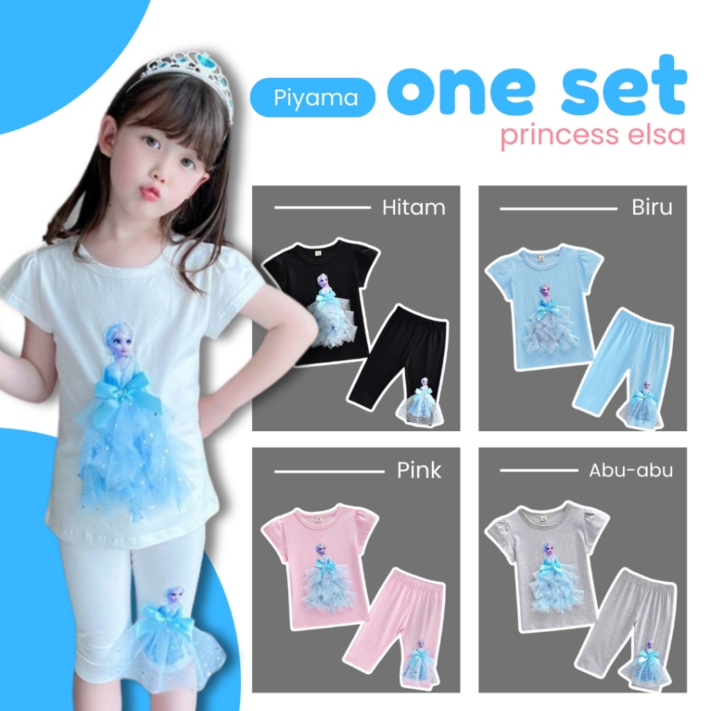 Jual HOOBABY 1-9 Tahun One Set Putri Elsa Anak Perempuan Kaos Lengan ...