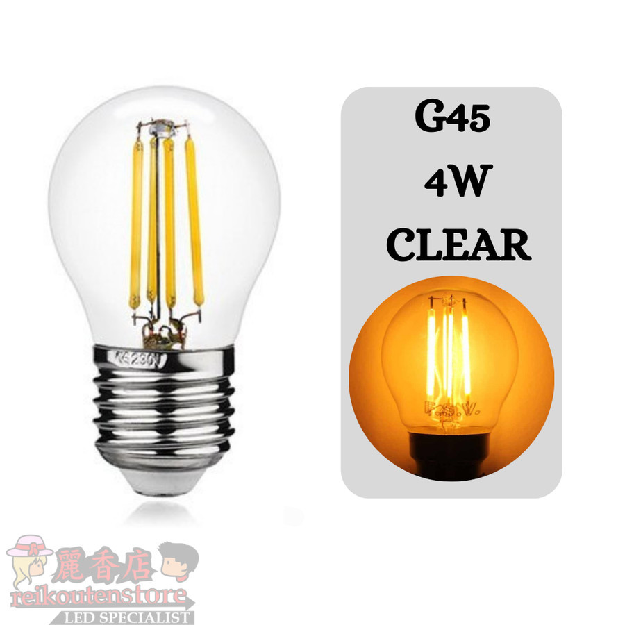Jual LED G45 4 WATT ASLI LAMPU G45 LED 4W KUNING EDISON FILAMEN LAMPU ...