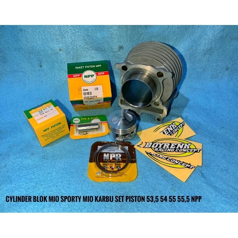 Jual CYLINDER BLOK MIO SPORTY MIO KARBU MIO SMILE 5LW SET PISTON 53.5 ...