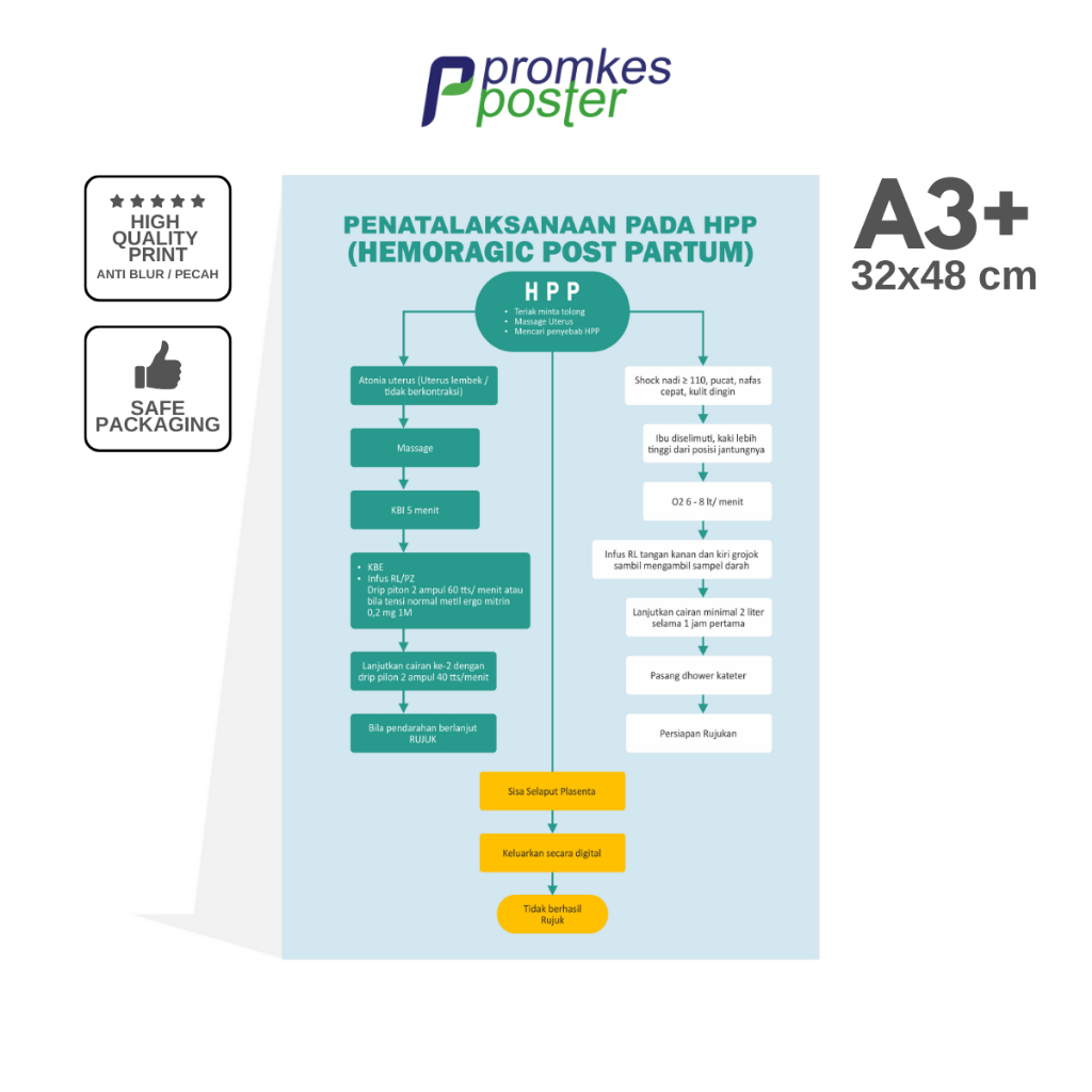 Jual Poster Kebidanan Alur Penatalaksanaan pada HPP Hemoragic Post ...