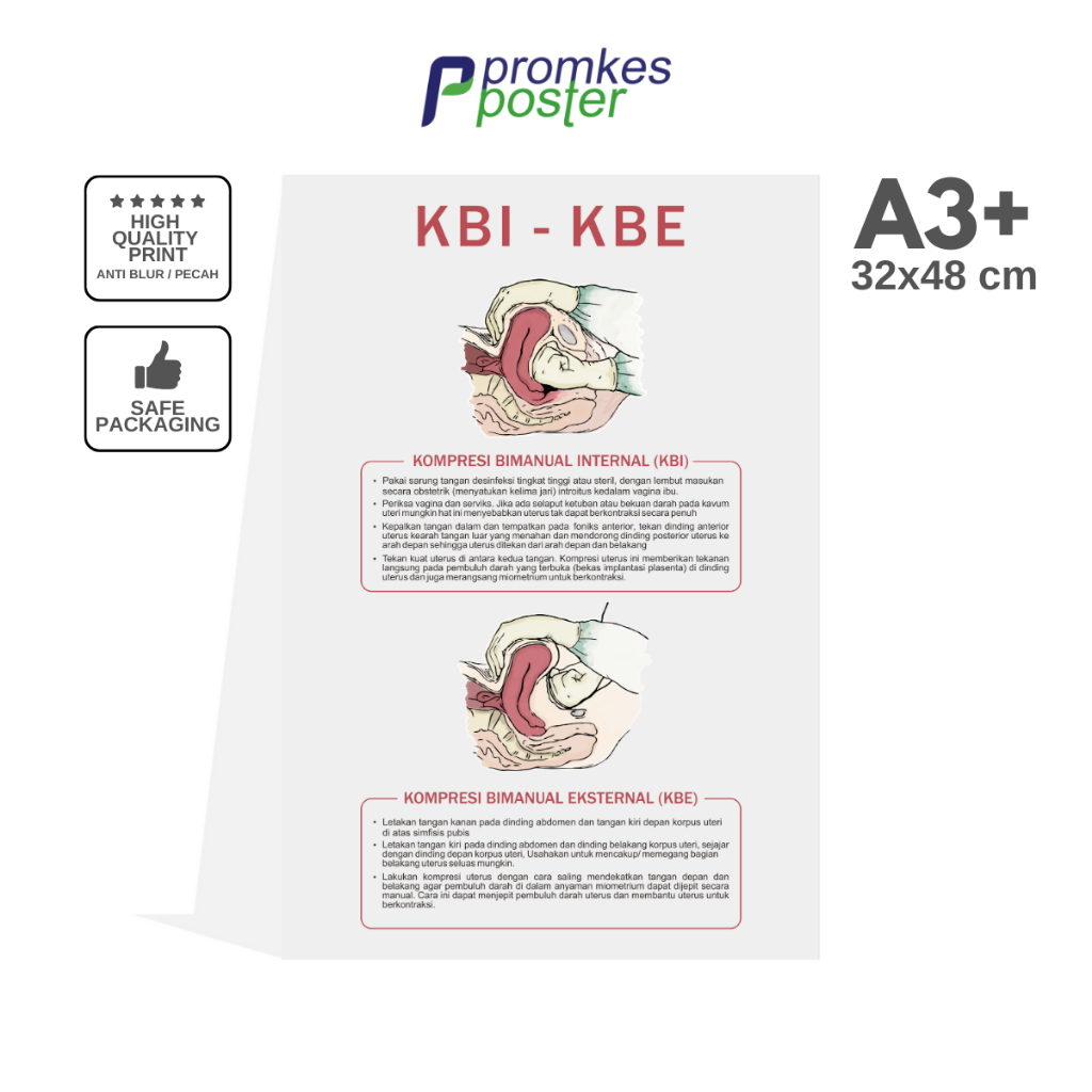 Jual Poster Kebidanan KBI KBE Kompresi Bimanual Interna Externa | Shopee Indonesia