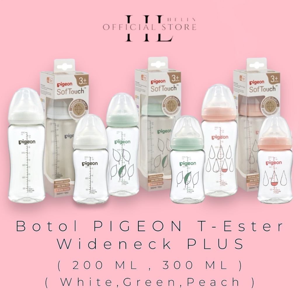 Jual Pigeon Botol T-Ester Wide Neck W/ P-Plus Nipple | Botol Susu Bayi 200ml 300ml | Shopee ...