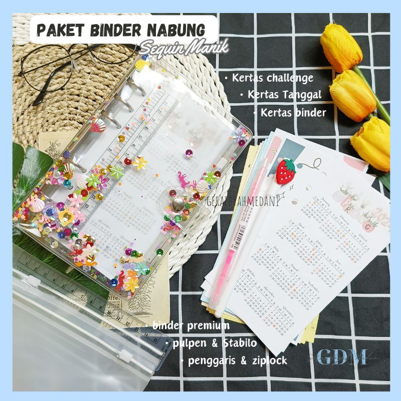 Jual Paket Binder Nabung Sequin Manik Lengkap | Shopee Indonesia
