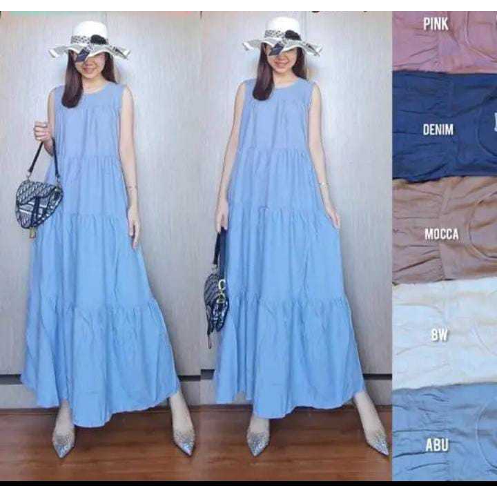 Jual INER DRESS SIANTAR M L Xl banyak 14 warna model wanita terbaru katun rayon premium tebal ...