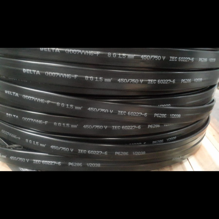 Jual H07VVH6-F 8X1.5 Sqmm 750V Meteran ( Kabel Gepeng Lift Elevator ...