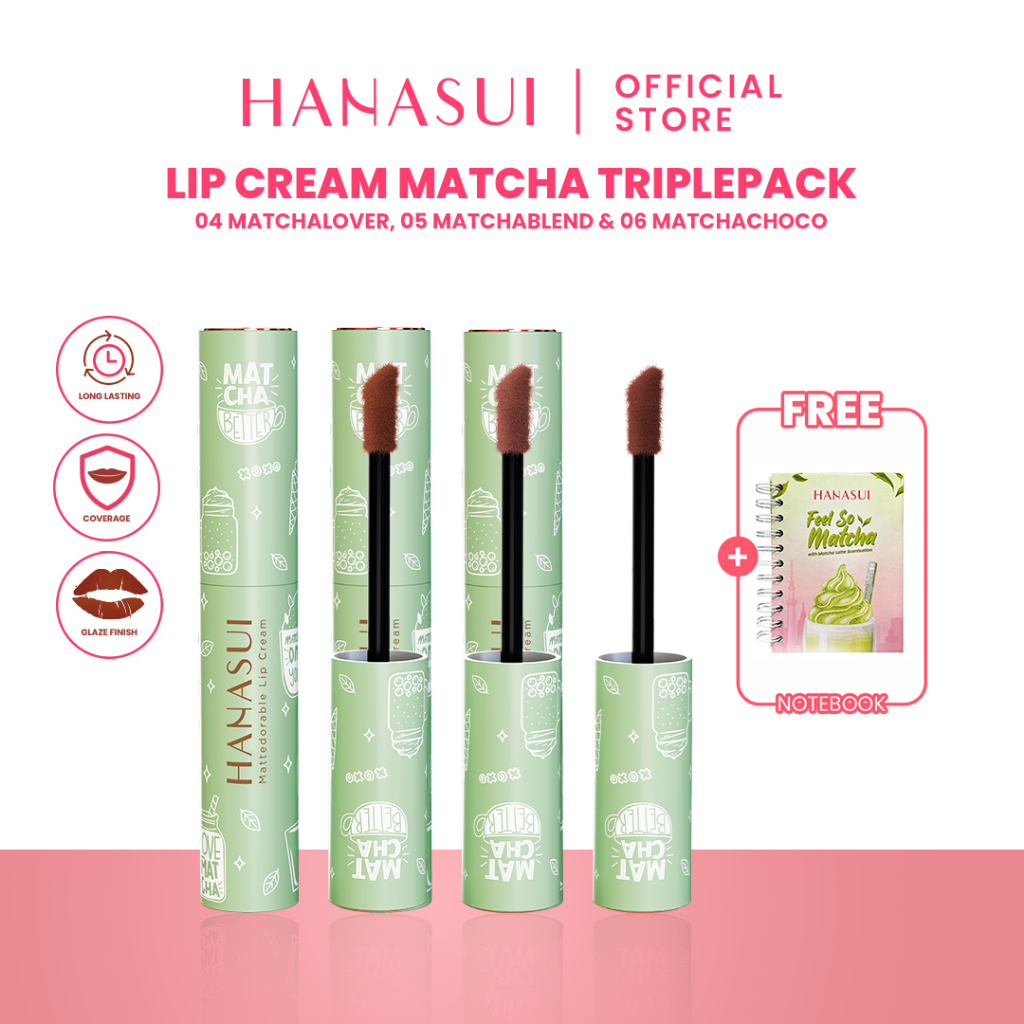 Jual Hanasui Mattedorable Lip Cream Matcha Latte Edition Special ...