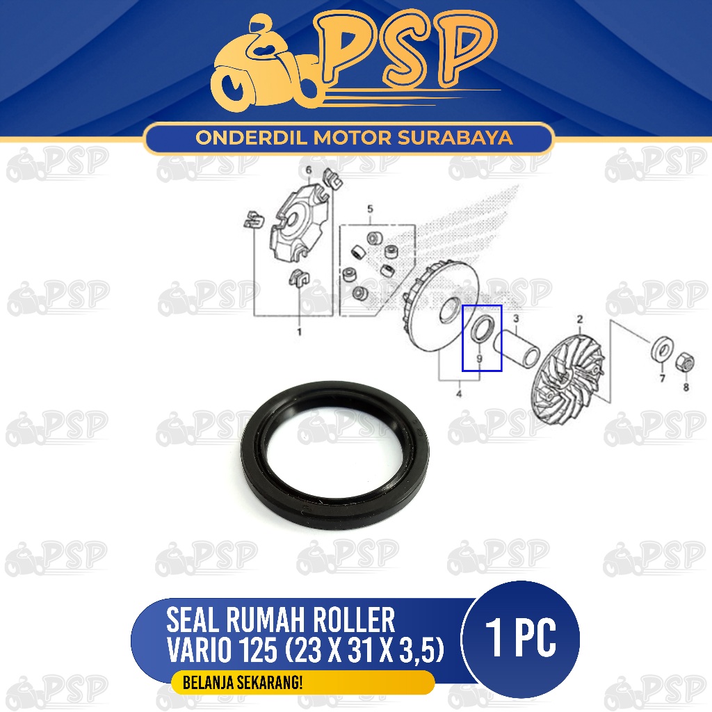 Jual Seal Rumah Roller Vario 125 (23x31x3,5) "A" - Sil Siel Karet ...