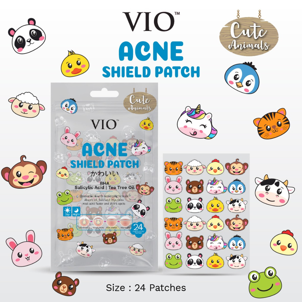 Jual LIVI - Vio Cute Animal Acne Shield 24 Patch(HEWAN) | Shopee Indonesia