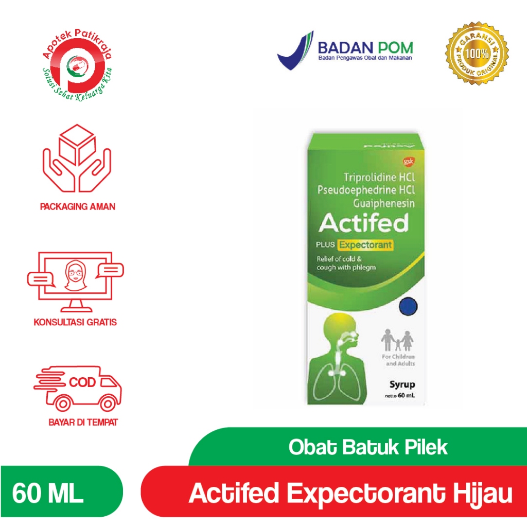 Jual Actifed Plus Expectorant Sirup 60 ml (Hijau) | Shopee Indonesia