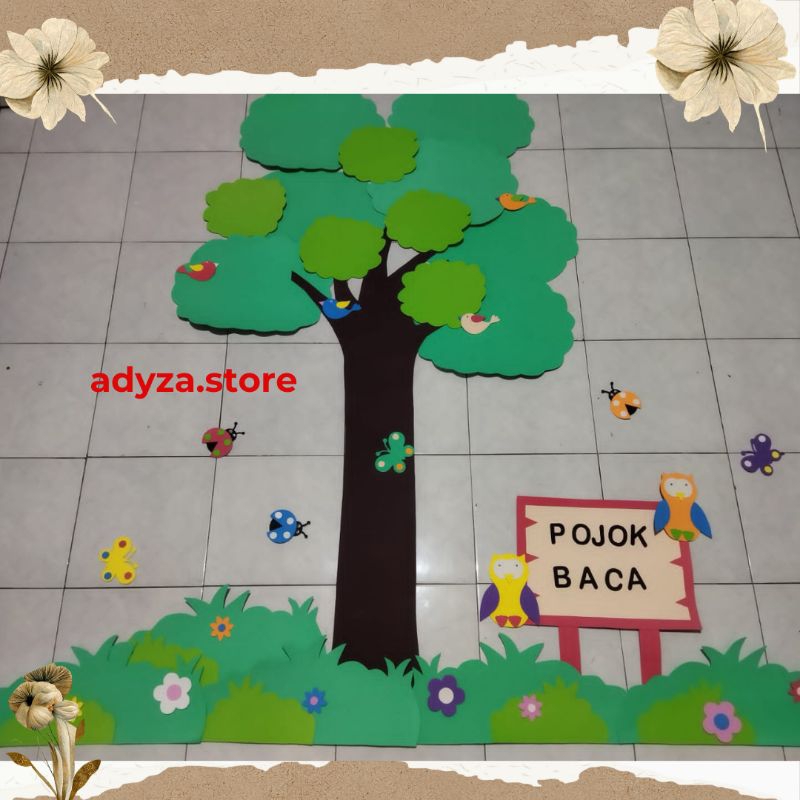 Jual adyza hiasan dinding kelas pohon literasi pojok baca | Shopee Indonesia