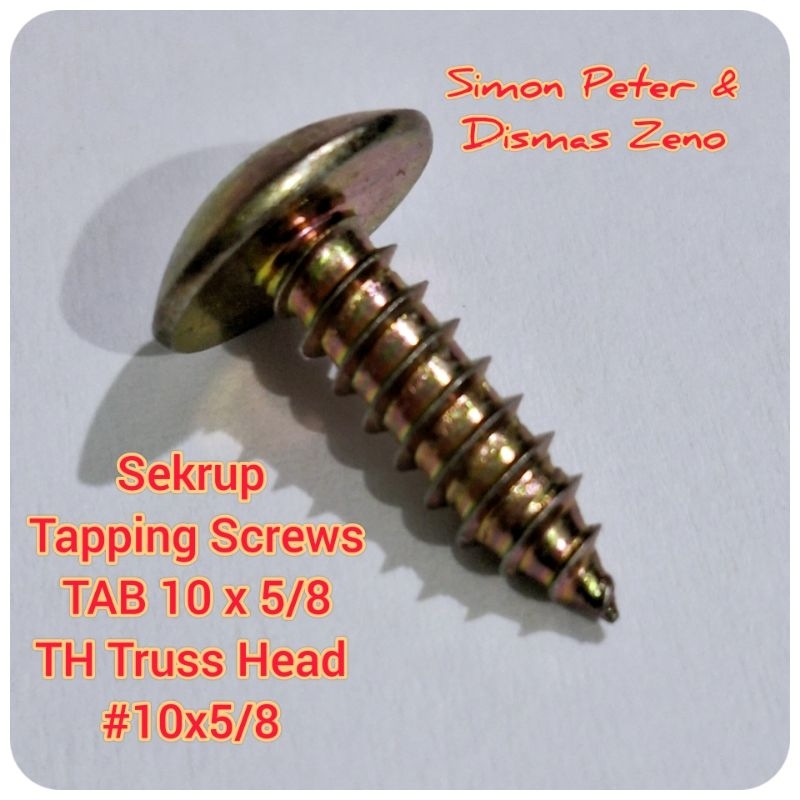 Jual Sekrup Tapping Screws TAB 10 x 5/8 TH Truss Head #10x5/8 Skrup ...