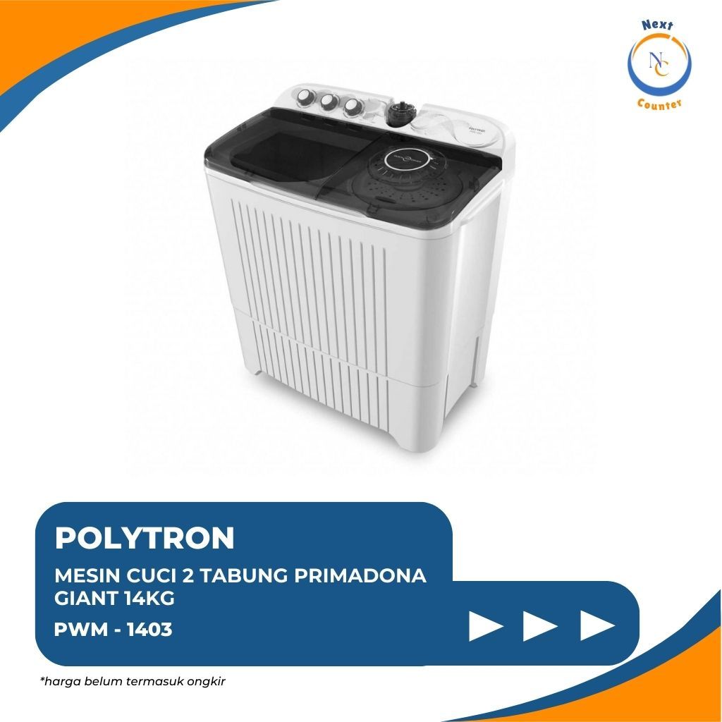 Jual Mesin cuci POLYTRON Primadona Giant 2 tabung 14 Kg PWM 1403 ...