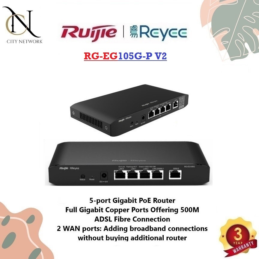 Jual Ruijie RG-EG105G-P EG105G-P Series Gigabit Cloud Managed Router | Shopee Indonesia
