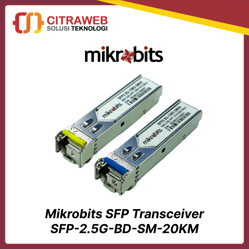 Jual Mikrobits SFP Transceiver 2.5G BD SM 20KM SFP-2.5G-BD-SM-20 ...
