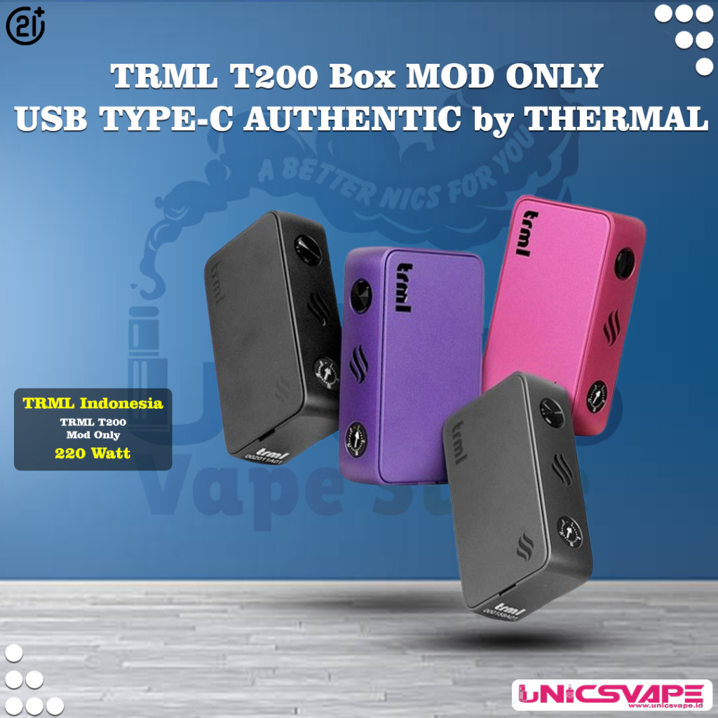 Jual TRML T200 Box MOD ONLY 5.0W-220W USB TYPE-C AUTHENTIC by THERMAL ...