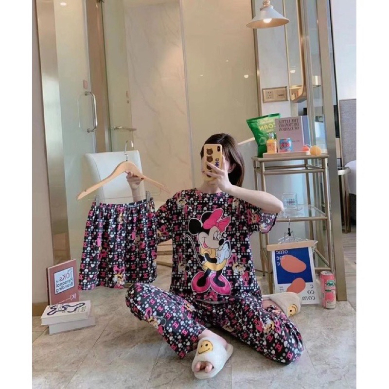 Jual JC- Set Piyama Wanita 3in1 Import / Stelan Piyama Oversize 3in1 ...