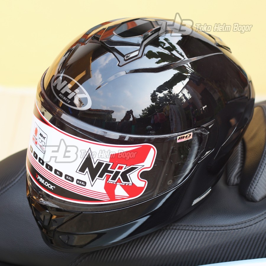Jual HELM FULL FACE HELM NHK Mark 1 ELITE Black Glossy | Shopee Indonesia