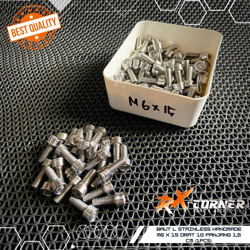 Jual Baut Baud L Custome M6x15 Drat 10 Panjang 1,5cm ( 1pcs ) | Shopee ...
