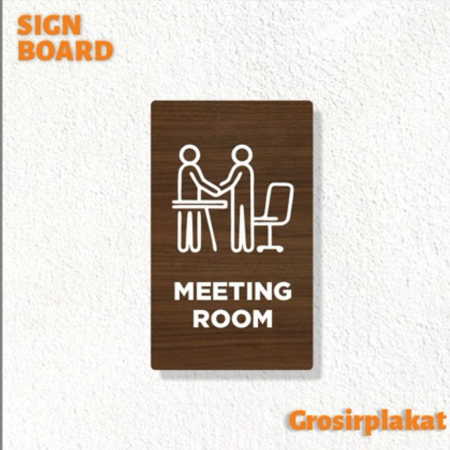 Jual Signage Meeting Room Sign Board Kayu Print Signage Label Room Name ...