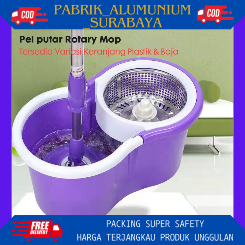 Jual Set Alat Pel Lantai STAINLESS Super Mop Dengan Ember Pencuci Putar ...