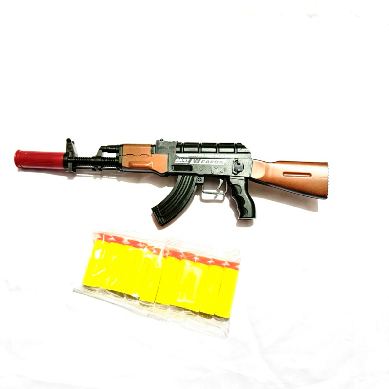 Jual Mainan Anak AK - 47 Miniatur Pistol Mini AKM Peluru Busa Mini Gun ...