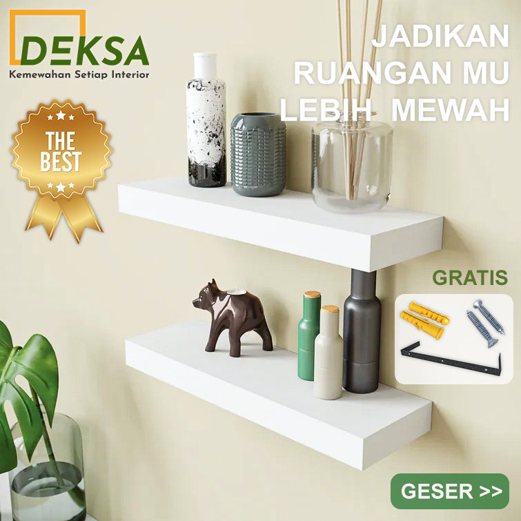 Jual Rak Dinding Ruangan Ambalan Dinding Minimalis 1 Set Isi 4 Ukuran ...