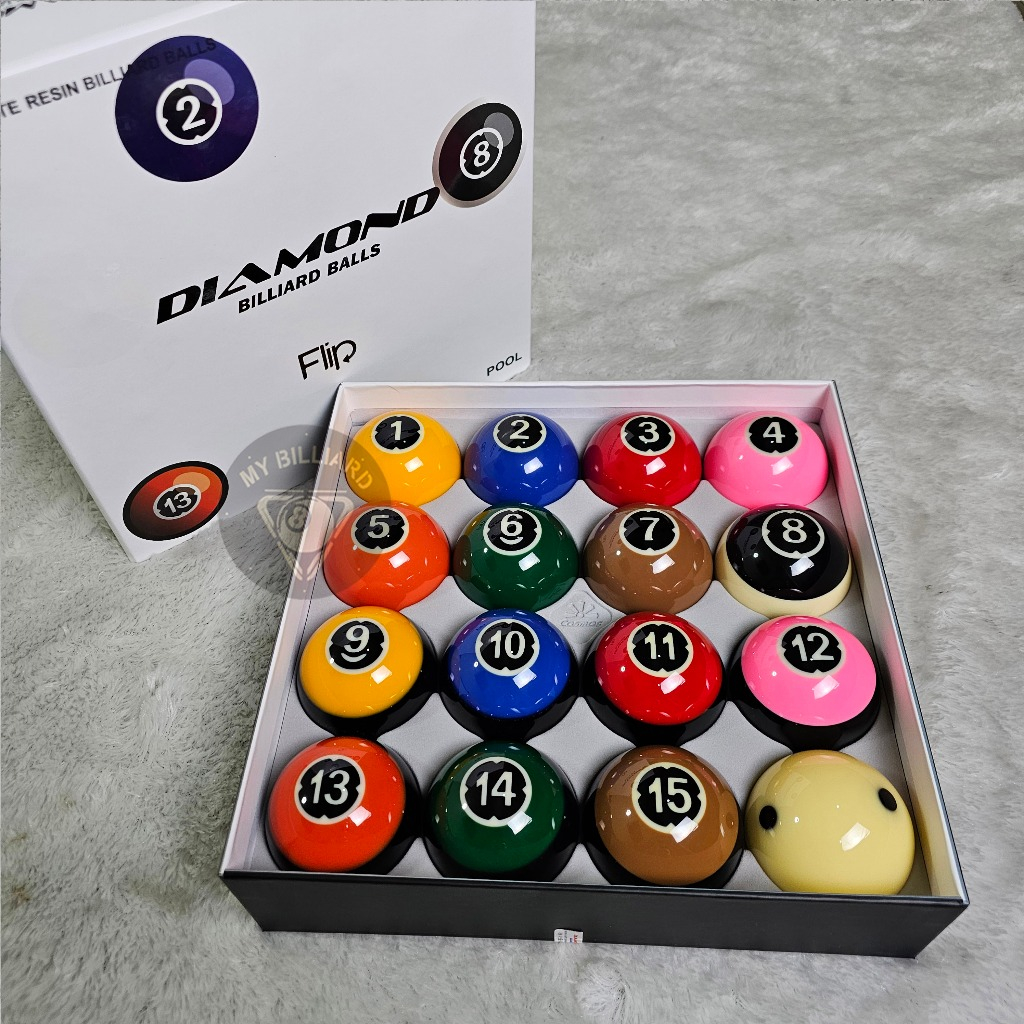 Jual Cosmos Diamond Billiard Balls Flip Model - Duraphite Resin Billiard Ball - 57.2mm / 2 .1/4 ...