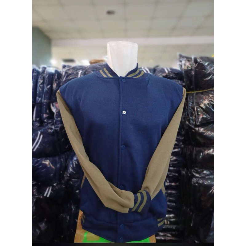 Jual Jaket Baseball Kancing Varsity Polos Pria dan Wanita Fleece Tebal ...