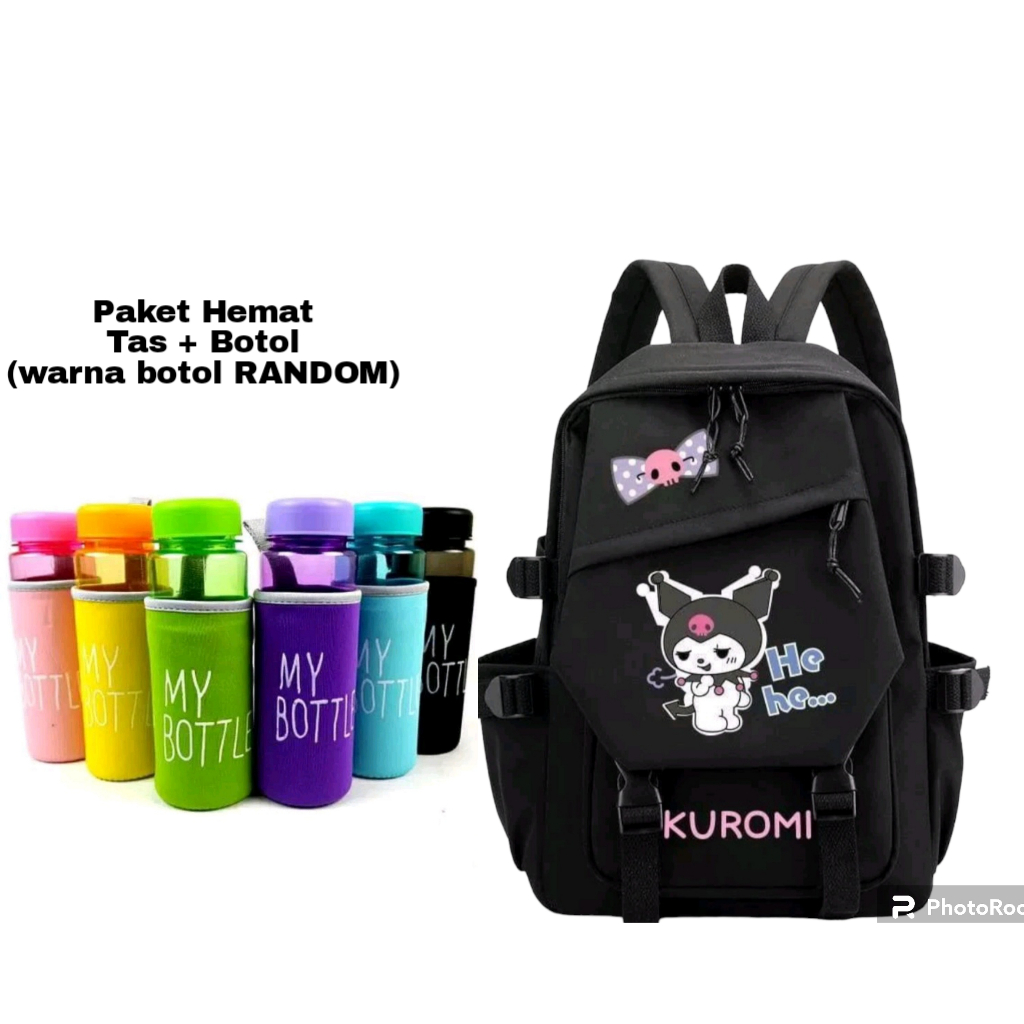 Jual Tas Ransel Kuromi + my bottle cover busa Tas Anak SD SMP SMA tas Viral isa COD | Shopee ...