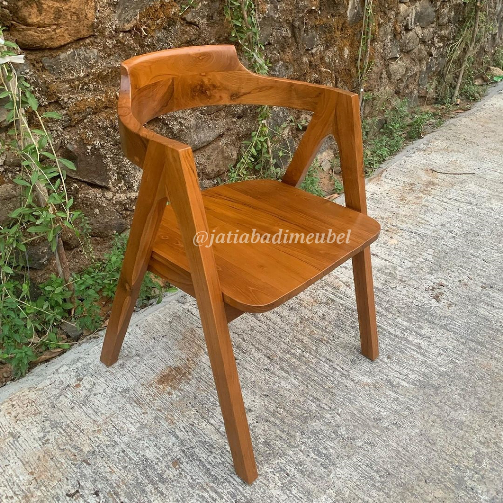 Jual Kursi Makan Kursi Cafe Model A Kayu Jati, Kursi Kafe Makan Resto Jati | Shopee Indonesia