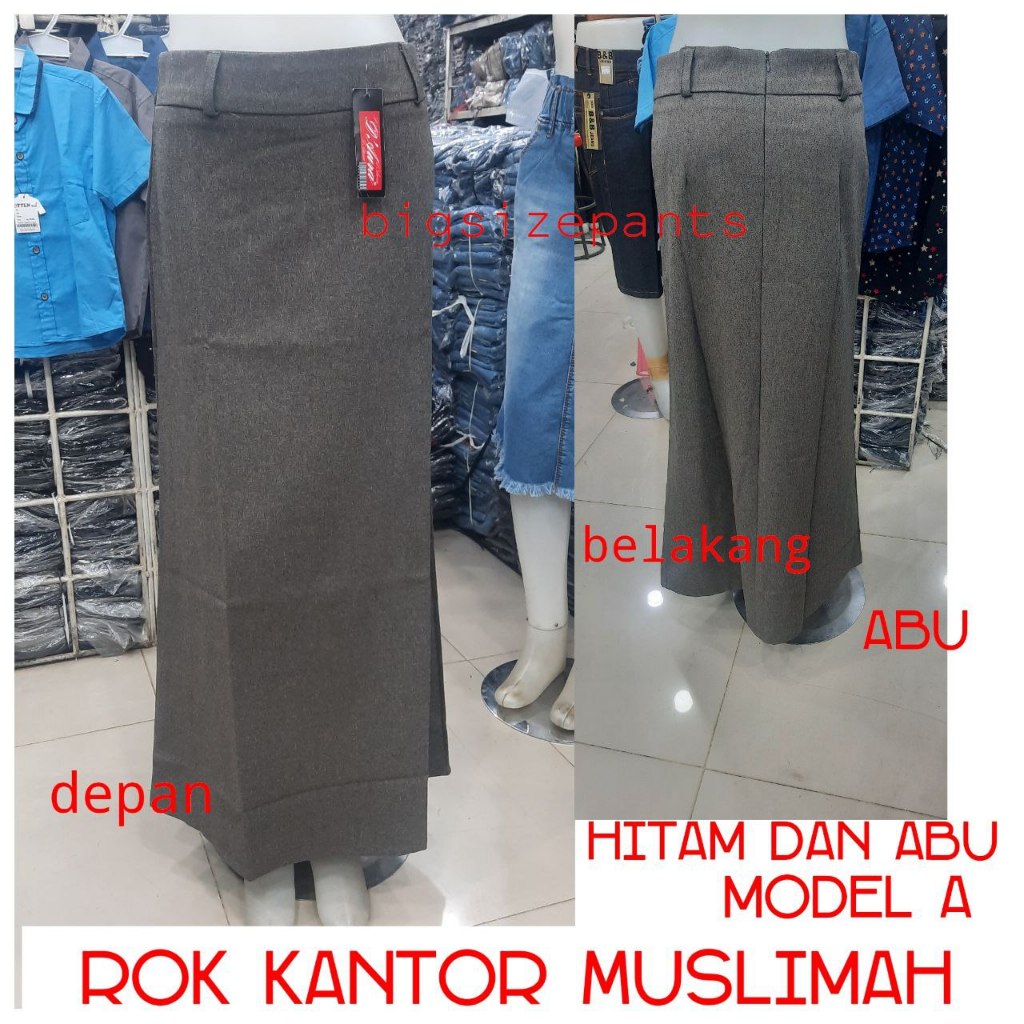 Jual ROK PANJANG POLOS MODEL A / ROK KERJA/ ROK KANTOR / ROK PKL / ROK ...