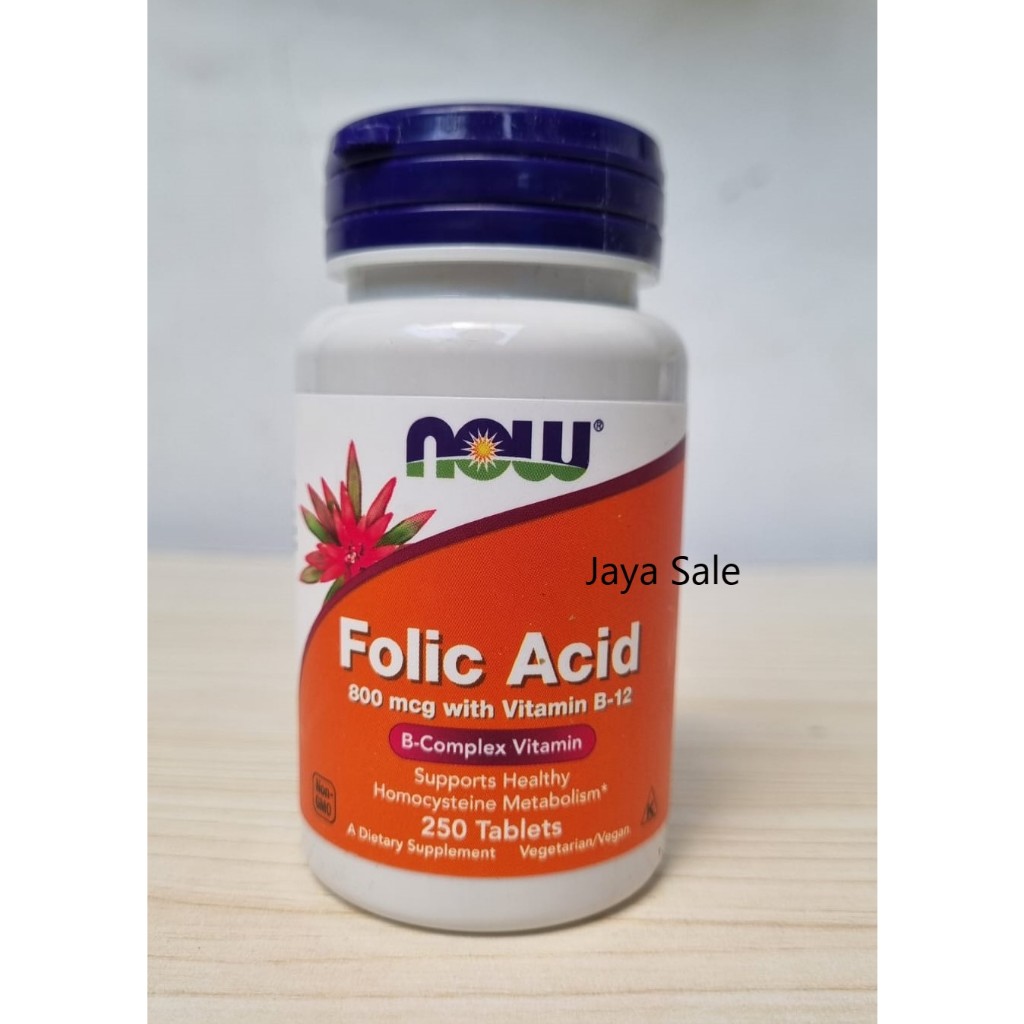 Jual Now Foods Folic Acid Vit B12 800 mcg 250 Caps | Shopee Indonesia