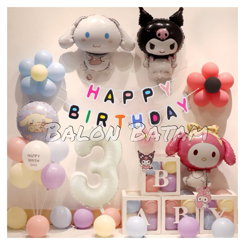 Jual Paket Balon Sanrio Melody Kuromi Cinamoroll | Shopee Indonesia