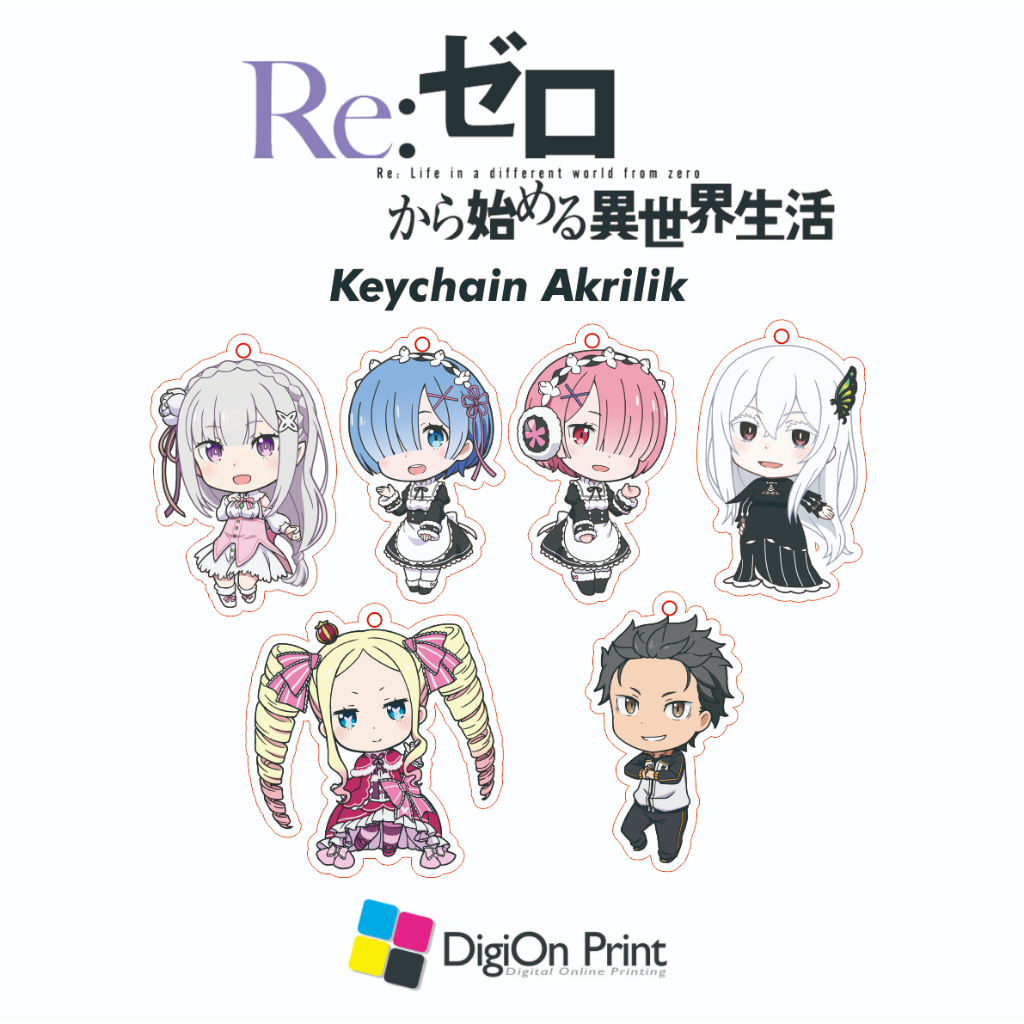 Jual Gantungan Kunci Akrilik RE ZERO Keychain Gift Souvenir Hadiah ...