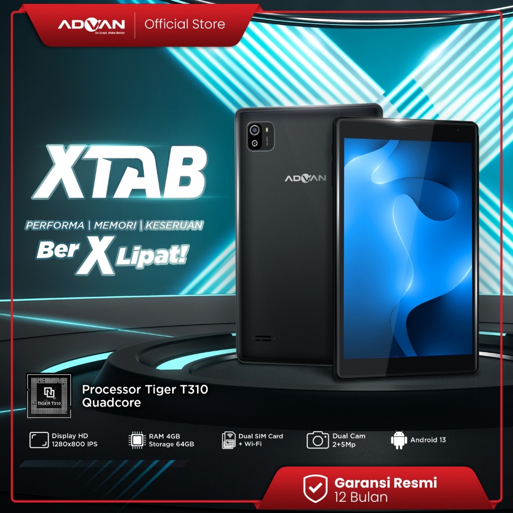 Jual ADVAN Xtab 4/64 GB 8 Inci Quadcore T310 Tablet Android 13 | Shopee ...