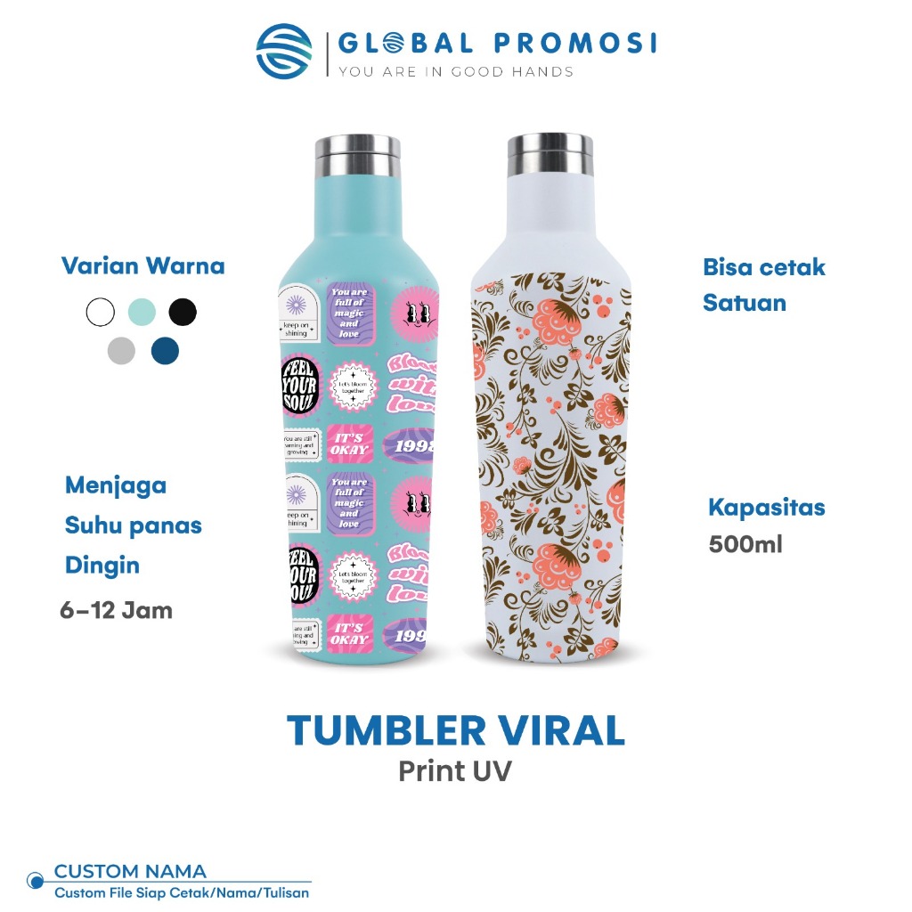 Jual Tumbler Custom Viral Stainless Cetak Uv Print Souvenir/Promosi ...
