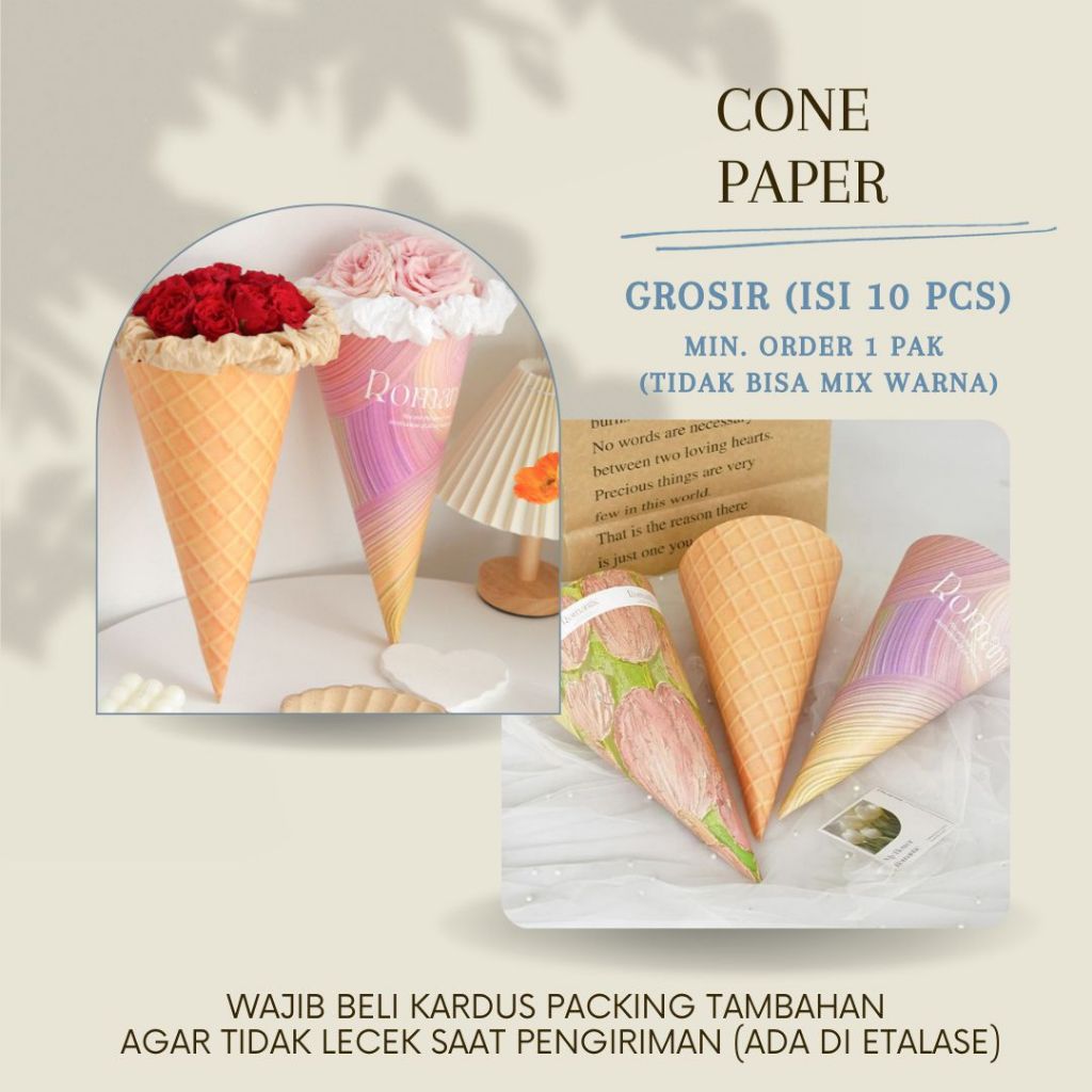 Jual GROSIR Kertas Bucket Ballon // Cone // 35x48 Cm // Pack isi 10 ...