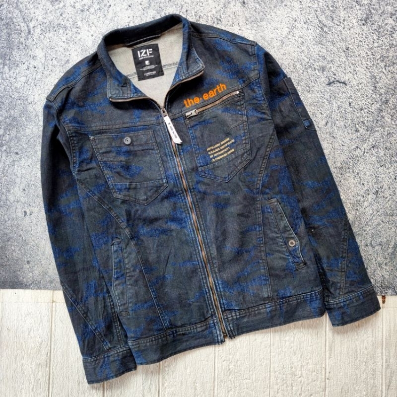 Jual IZ FRONTIER CAMO TRUCKER STRETCH DENIM JACKET | Shopee Indonesia