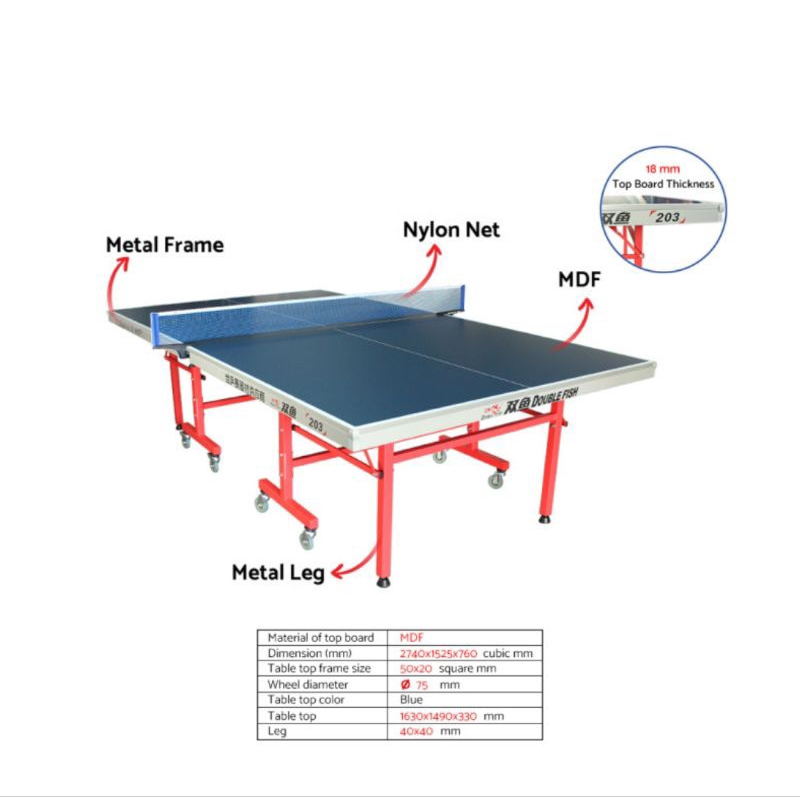 Jual MEJA PINGPONG TENIS MEJA DOUBLE FISH 203 ORIGINAL | Shopee Indonesia