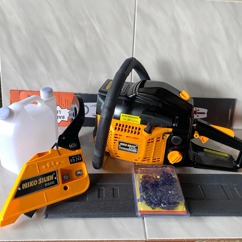 Jual SENSO MESIN CHAINSAW NIKO SILEN 5800 BAR BAJA 22 INCH MESIN ...
