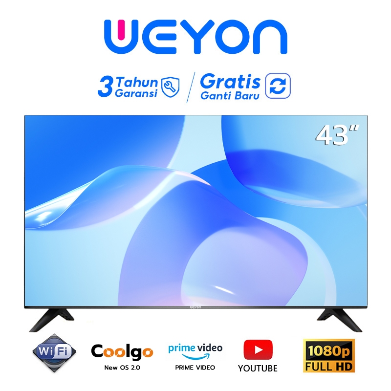 Jual WEYON TV LED 43 inch Smart TV FHD Televisi Youtube-Browser-WIFI ...