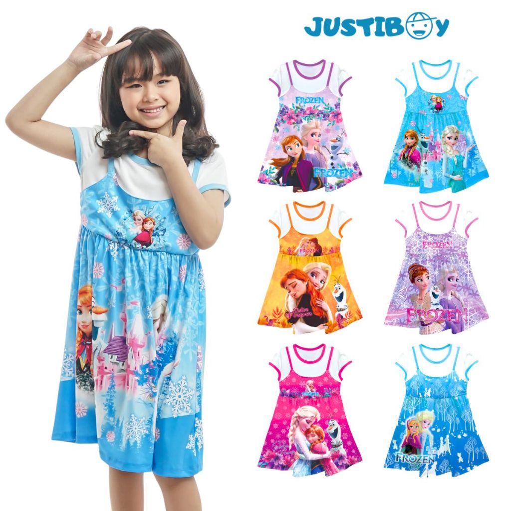 Jual Dress Anak Perempuan Frozen Elsa Anna Umur 2 - 8 Tahun / Daster ...
